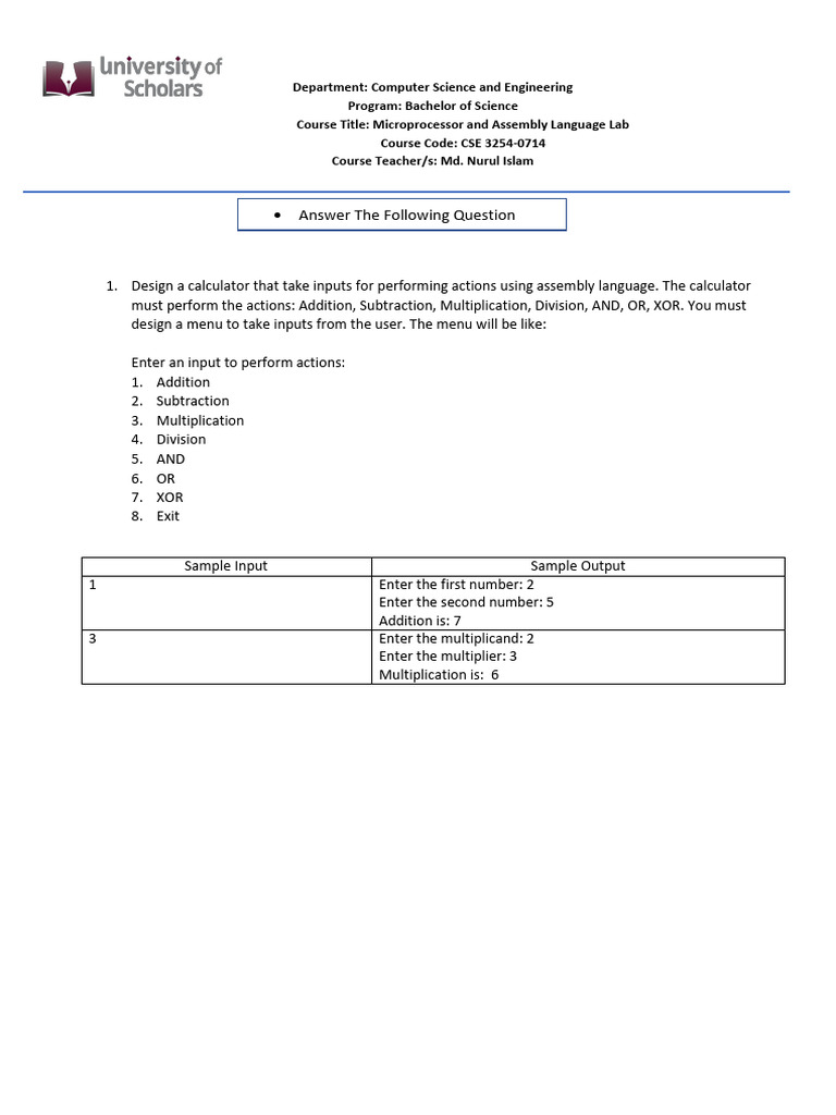 Calculator Assignment | PDF