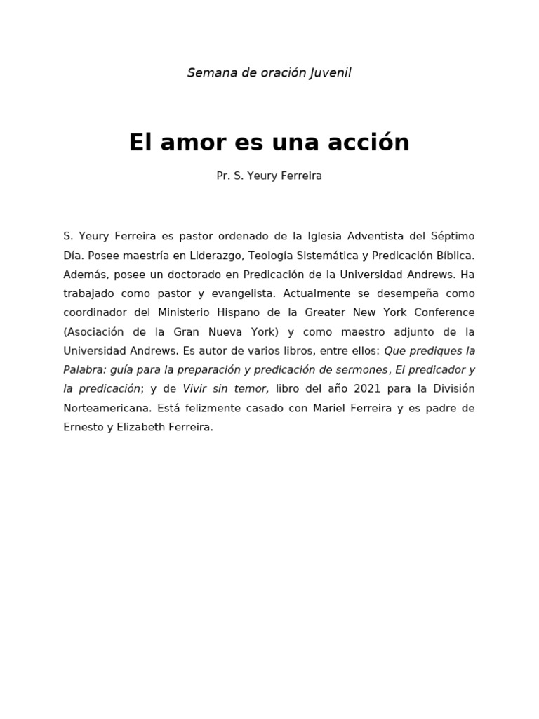Amar Es Una Accion. 2023 | PDF | La resurrección de Jesús | Amor