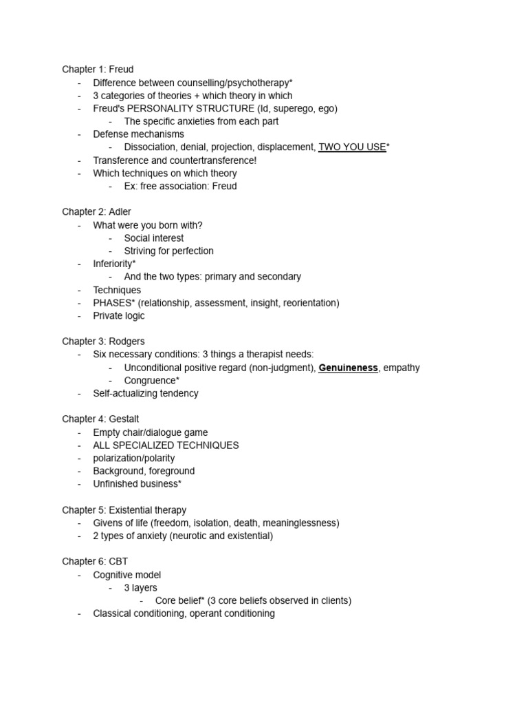 Psychology Theory Important Terms | PDF