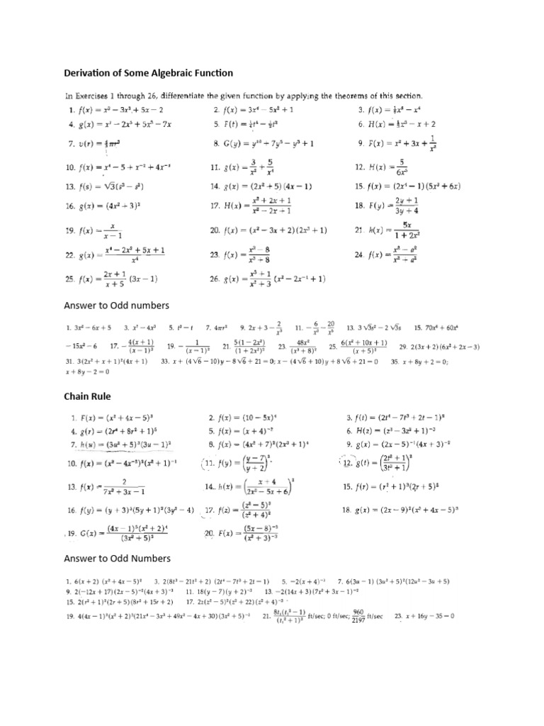 4-Derivation Algebraic Equations | PDF