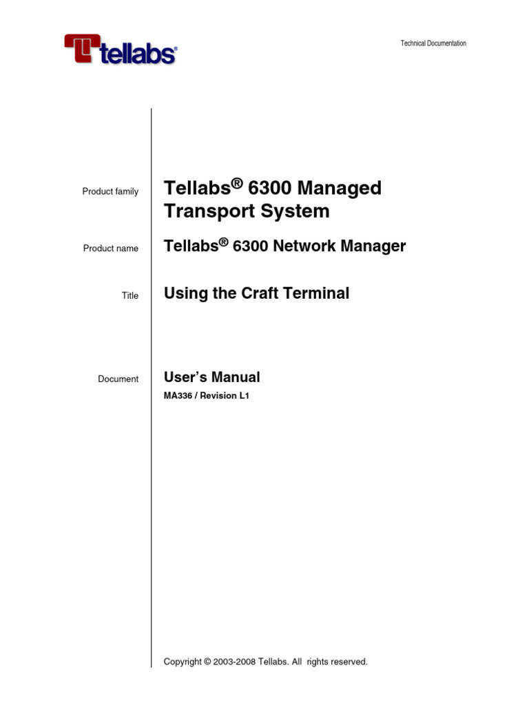 Tellabs 6300 Craft Terminal Manual | PDF | Osi Model | Computer Networking