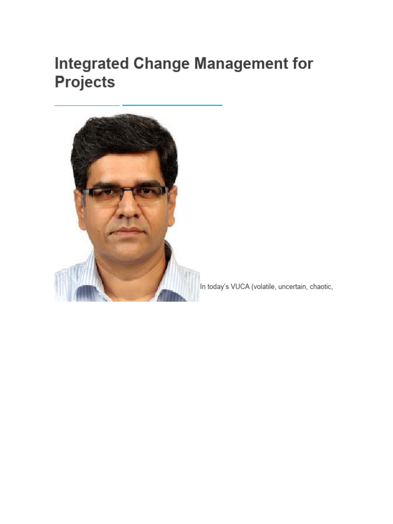 Integrated Change Management For Projects | PDF | Project Management ...