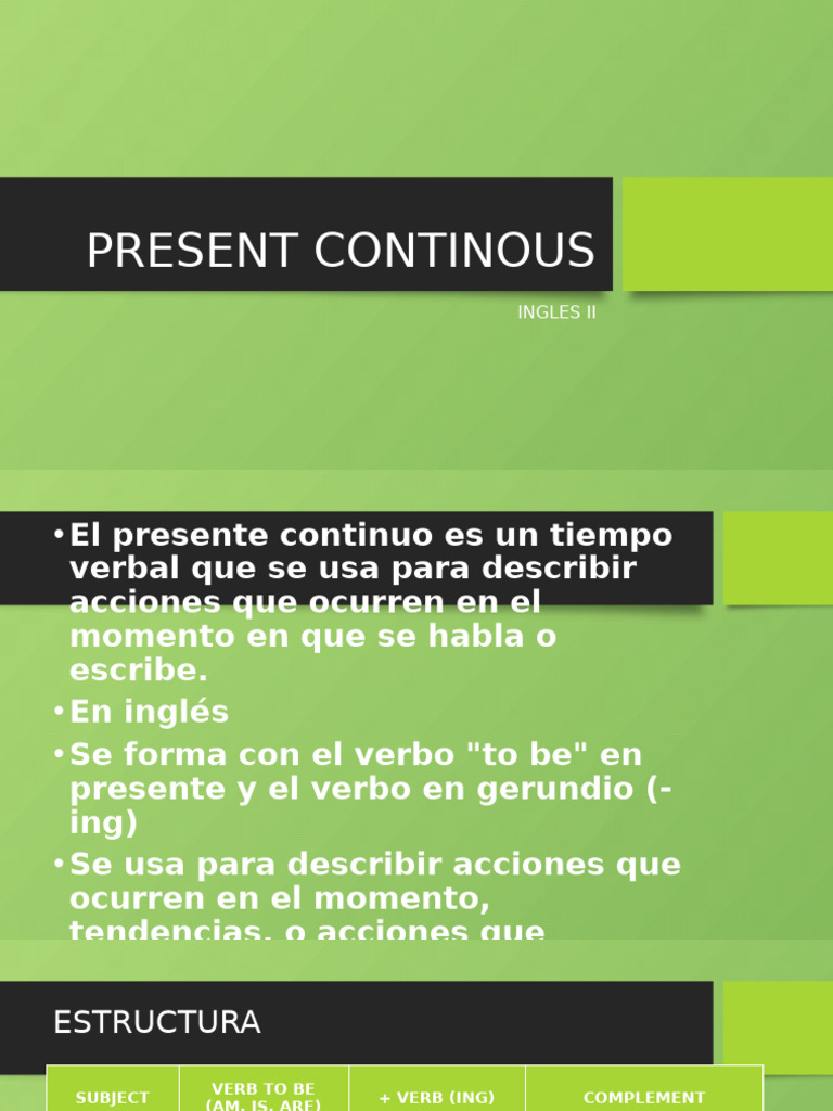 Present Continous | PDF