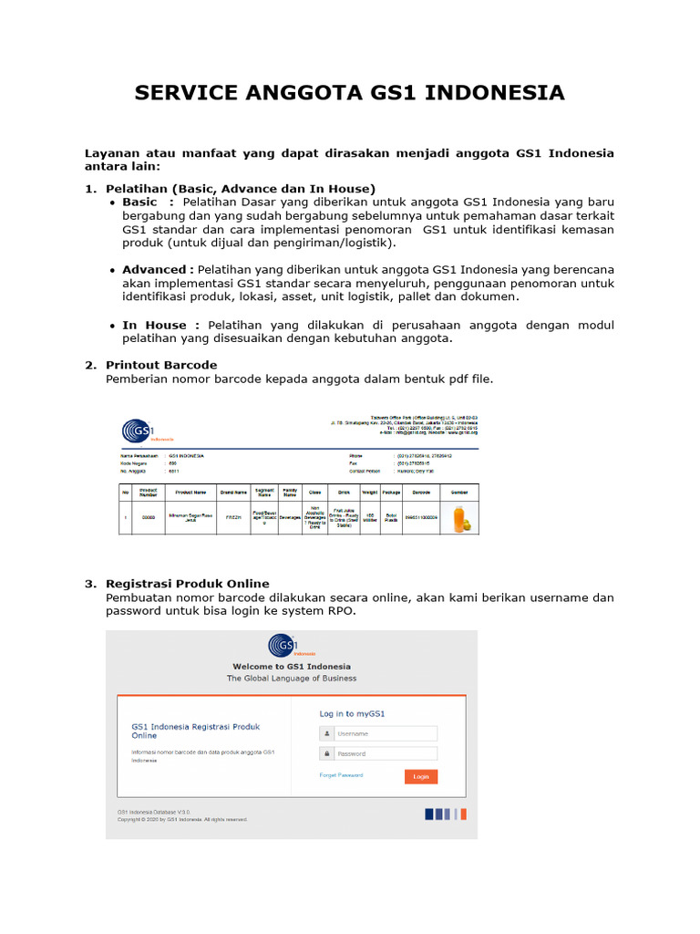 Layanan Anggota GS1 Indonesia Terlengkap | PDF