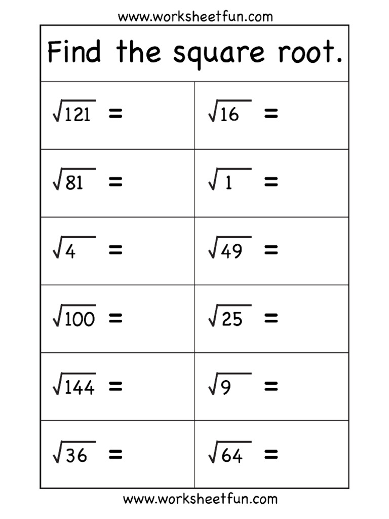 Square Root Fun 1 | PDF