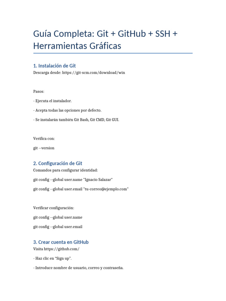 Guia Git GitHub SSH Completa | PDF | Informática | Software del sistema