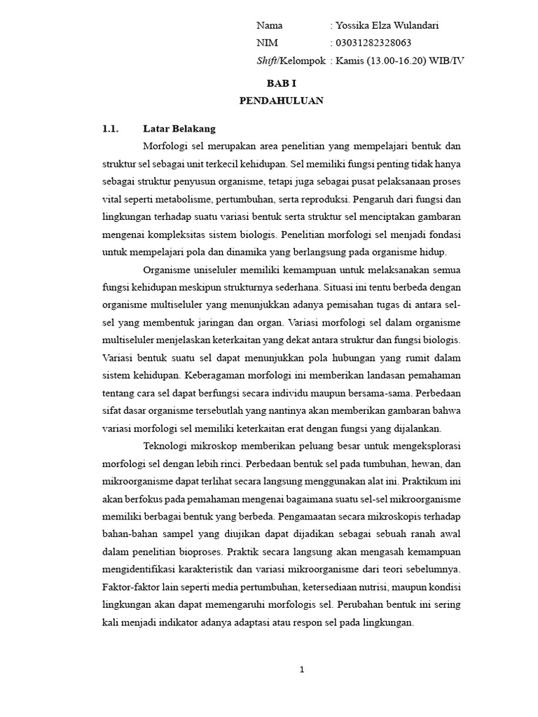 Morfologi Sel: Struktur dan Fungsi | PDF