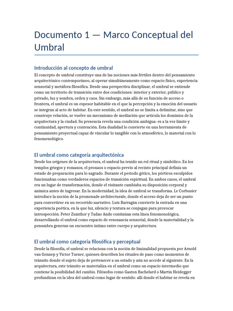 Marco Conceptual Umbral | PDF | Experiencia | Pensamiento