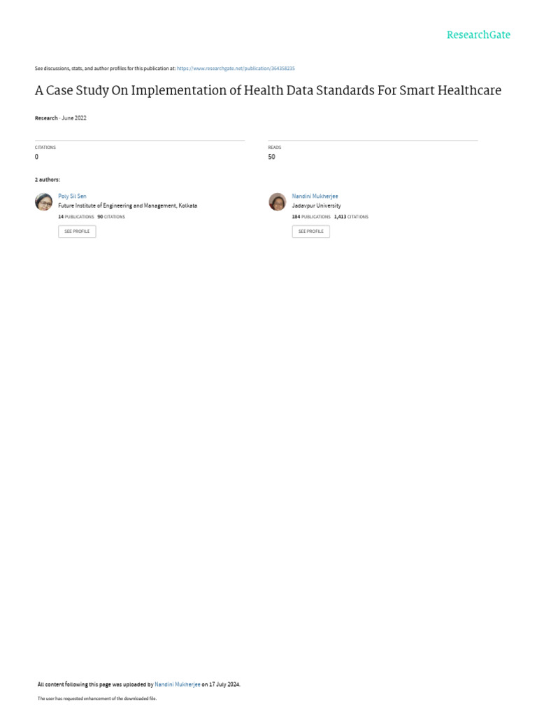 Health Data Standards in Smart Healthcare | PDF | Electronic Health ...