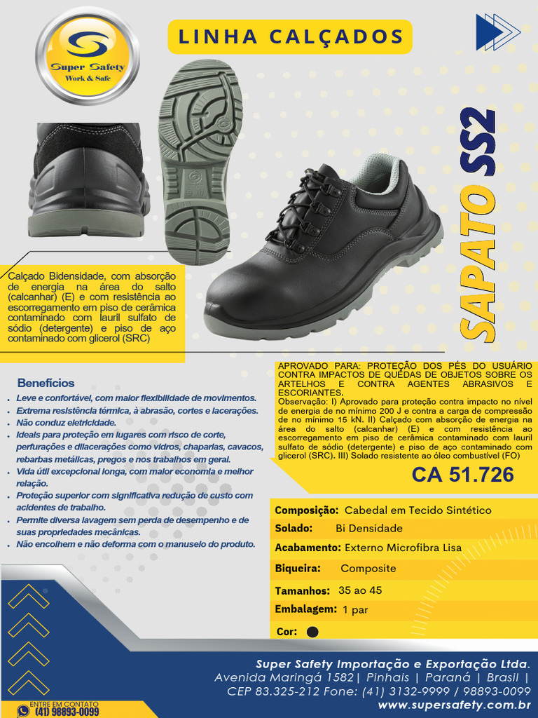 Sapato SS2: Segurança e Conforto | PDF | Material composto | Materiais