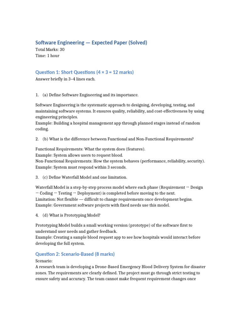Solved Expected SE Paper | PDF | Use Case | Software