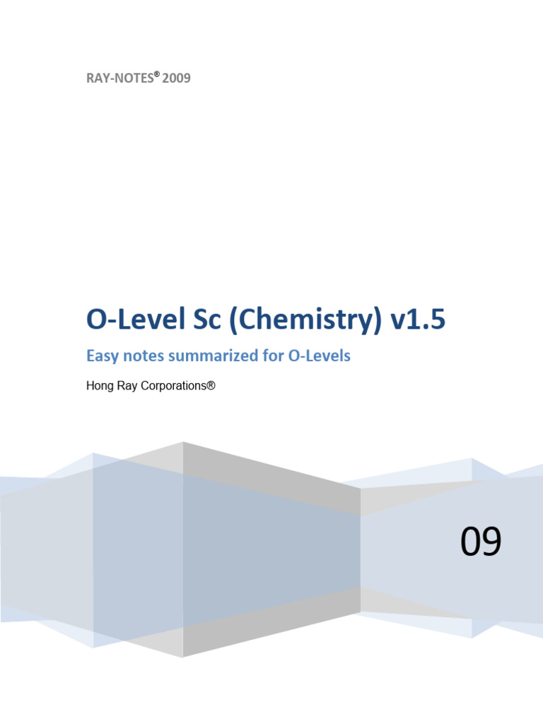 Summarized O Levels Chemistry | PDF | Ion | Atomic Nucleus