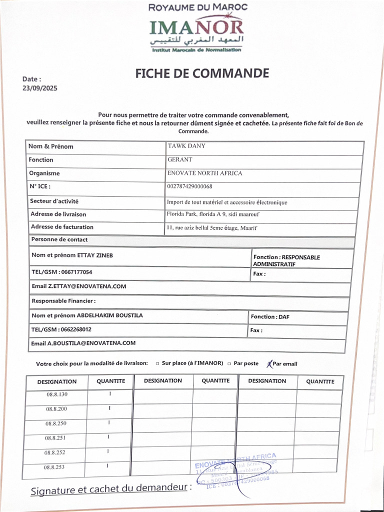 Bon de Commande | PDF