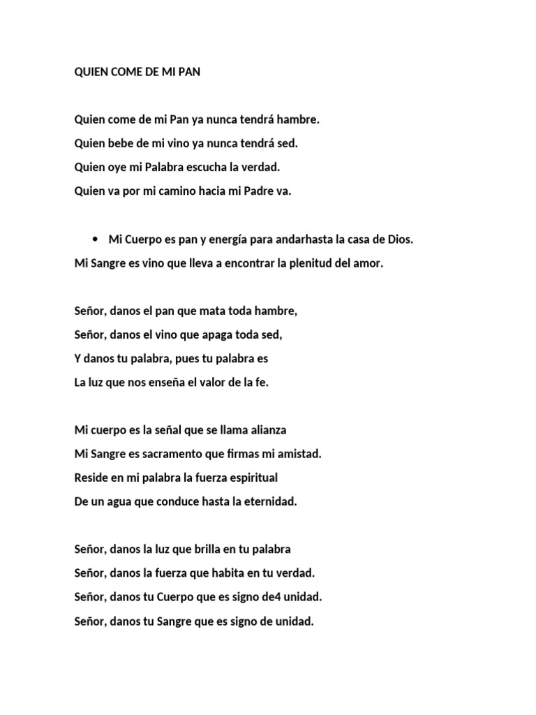 Quien Come de Mi Pan | PDF