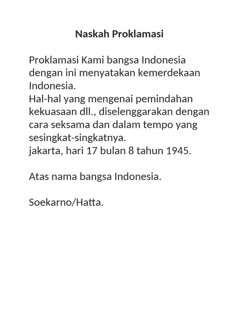 Proklamasi Kemerdekaan Indonesia | PDF