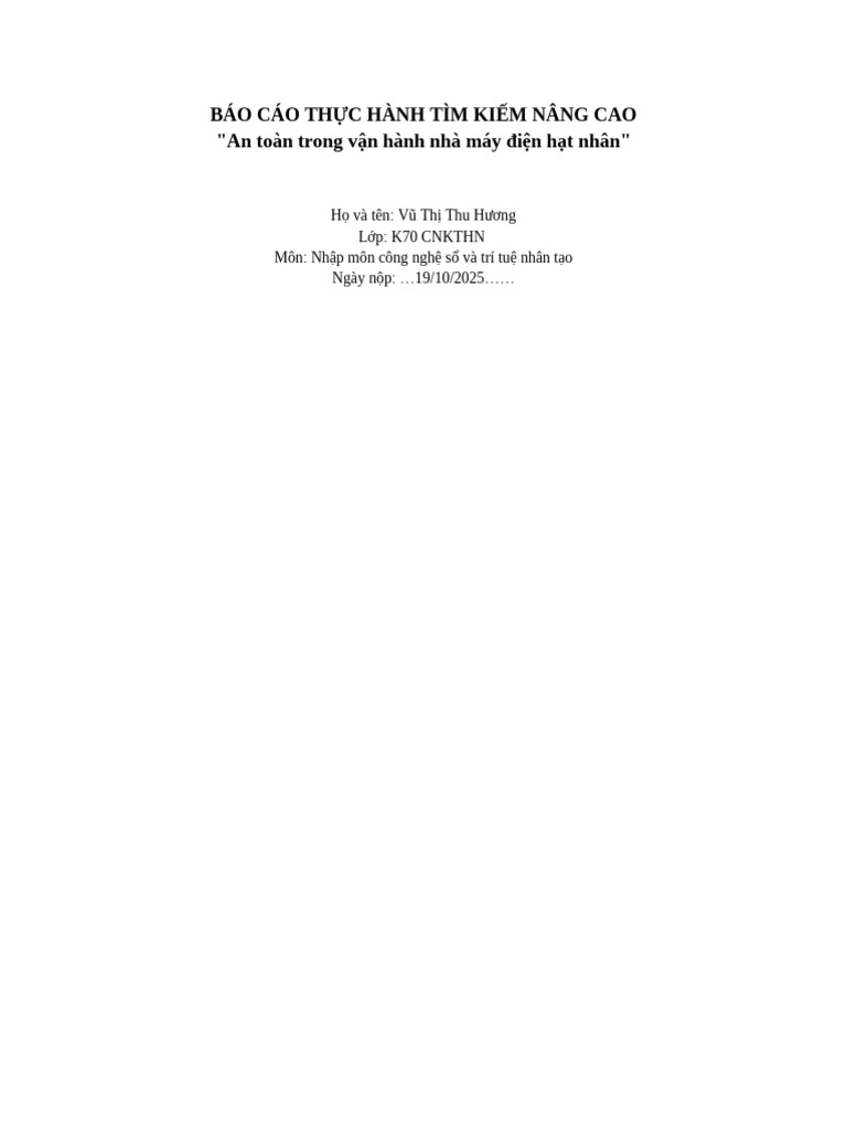 Bao Cao Thuc Hanh Tim Kiem Nang Cao Vu Thi Thu Huong | PDF