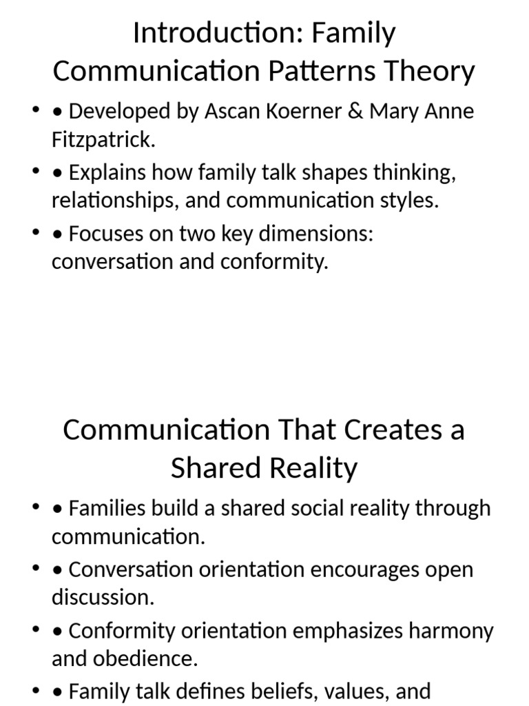 Family Communication Patterns Explained | PDF