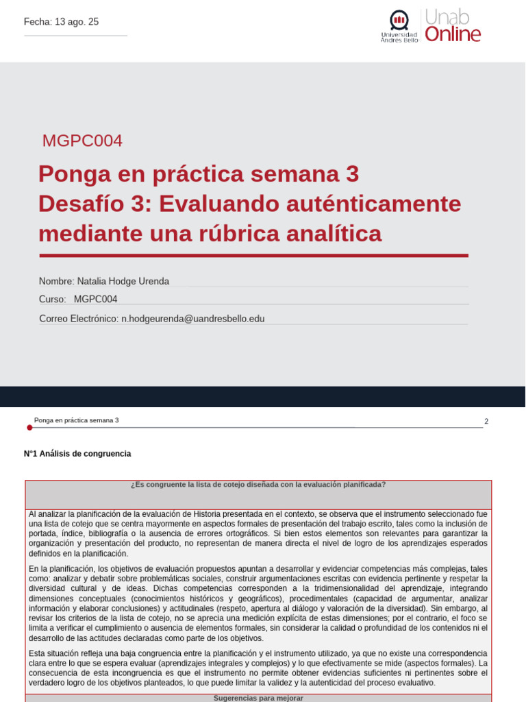 Desafío3 Natalia | PDF | Evaluación | Entorno natural