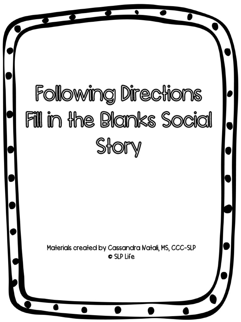 Social Story: Following Directions | PDF | Psychological Concepts ...