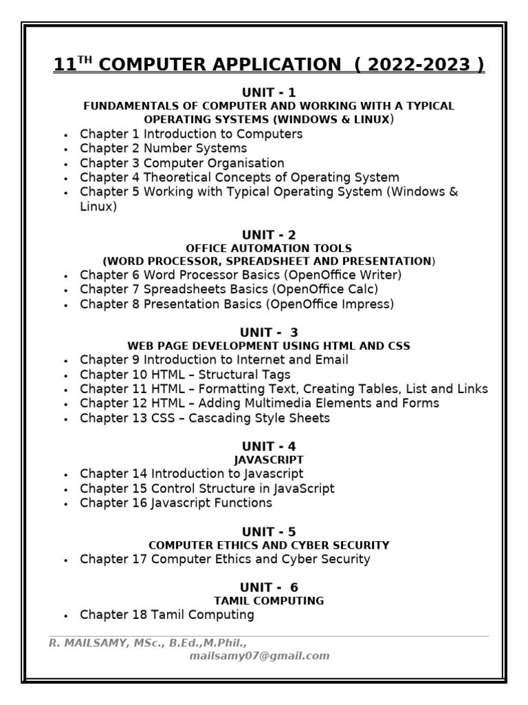 Computer Applications Course Overview | PDF