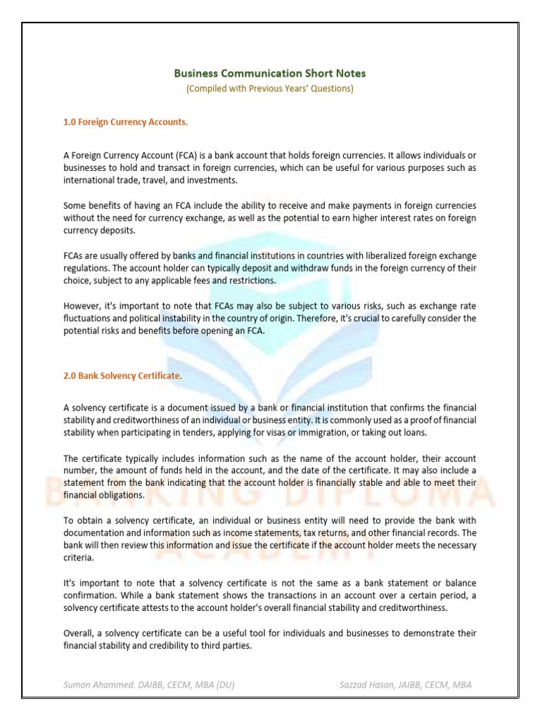 Short Notes With Answers-Business | PDF | Loans | Interest