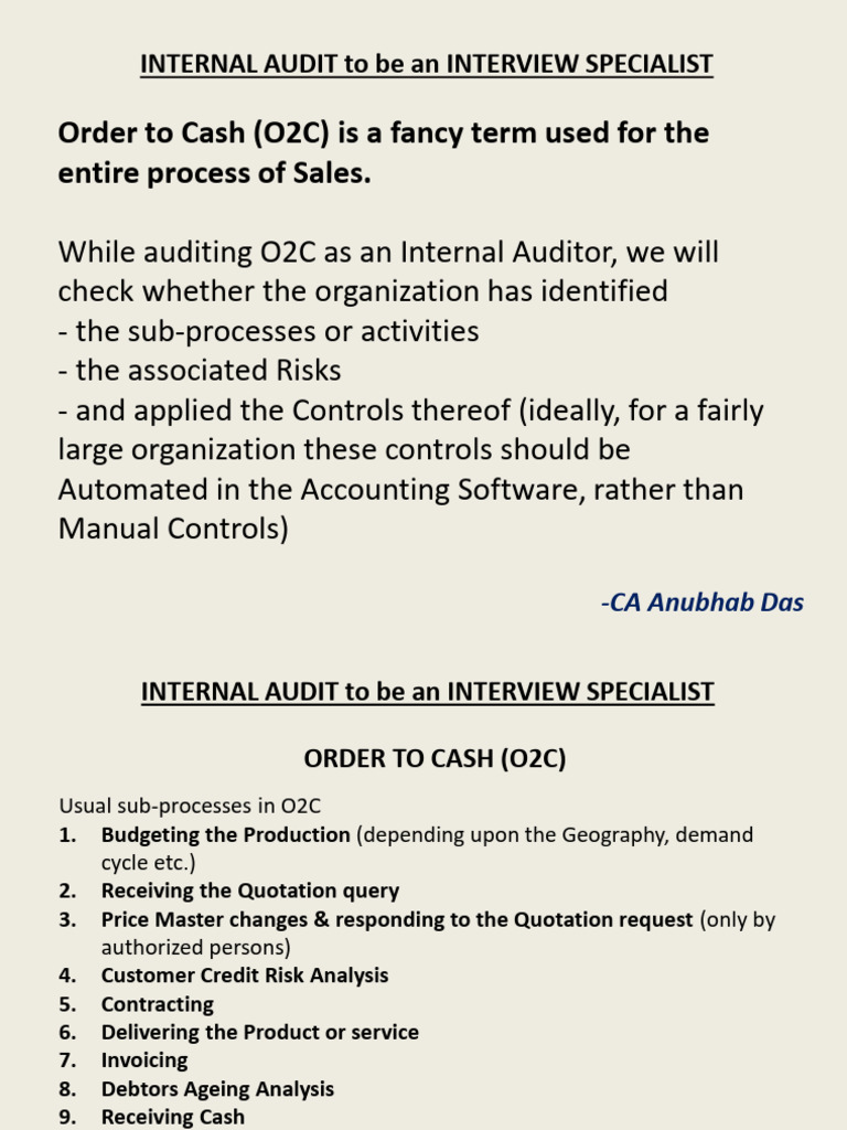 Order To Cash (O2C) & Procurement To Pay (P2P) Process | PDF | Internal ...