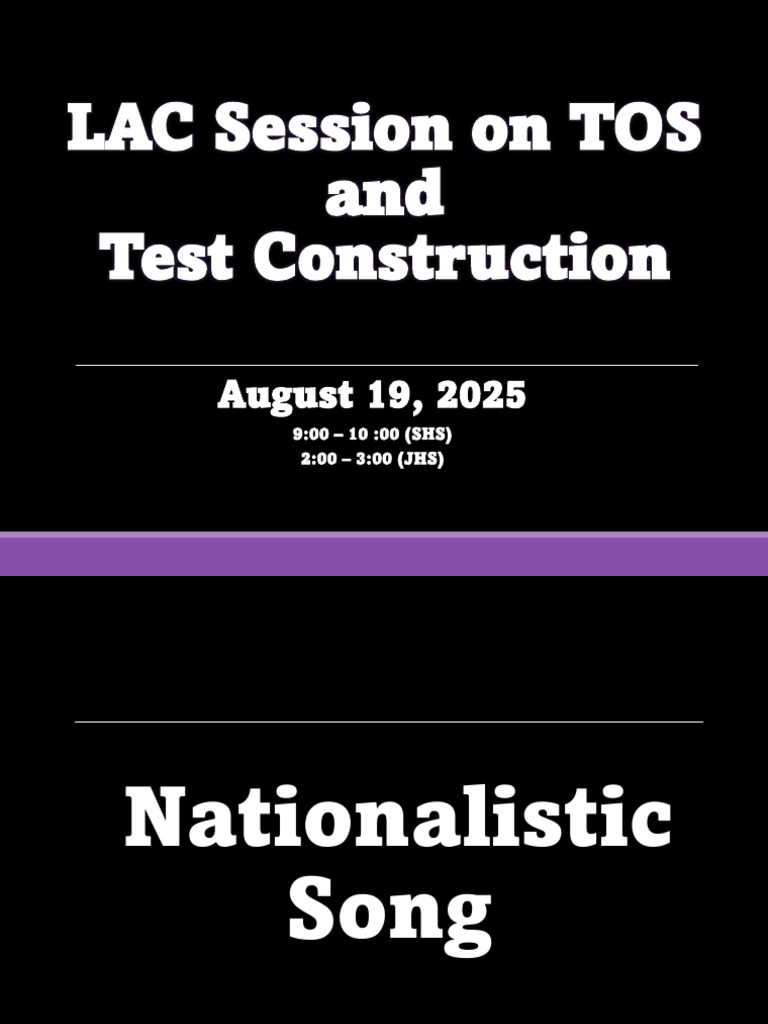 Understanding TOS for Test Planning | PDF | Educational Assessment ...