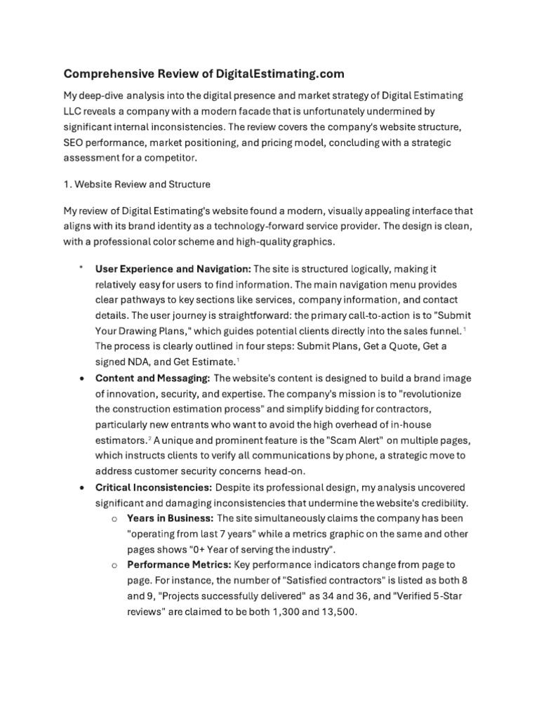 Competitor Analysis and Recommendation. | PDF