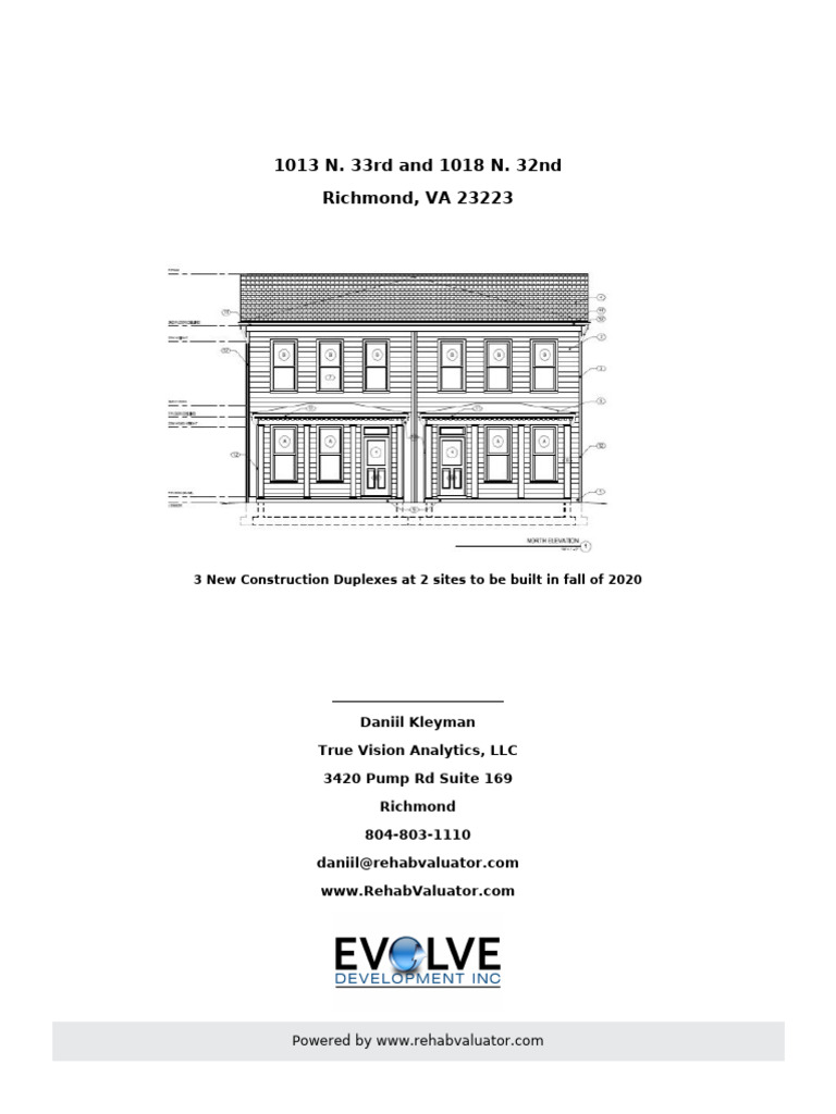 3 Duplexes Presentation Rehab Valuator | PDF | Refinancing | Expense