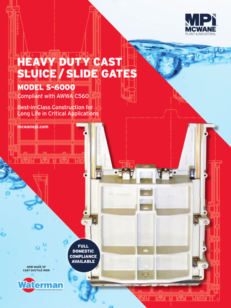 Waterman Heavy Duty Sluice Gates | PDF | Pipe (Fluid Conveyance ...