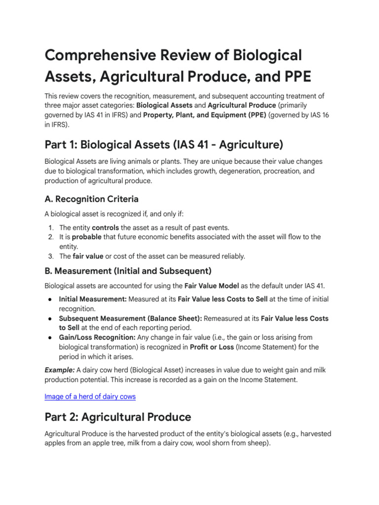 Biological Asset, PPE, and AP | PDF | Fair Value | Historical Cost