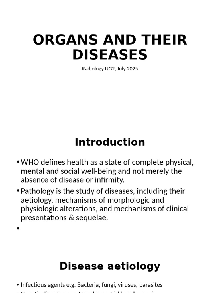 Organs and Diseases Overview Guide | PDF | Pathology | Organ (Anatomy)