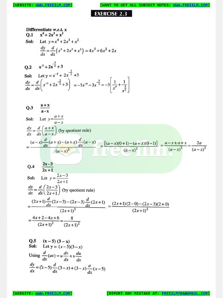 12th Maths Chap2 Ex 2.3 | PDF
