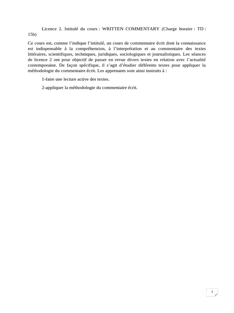 Written Commentary Students L2 | PDF | Lawsuit | Human Communication