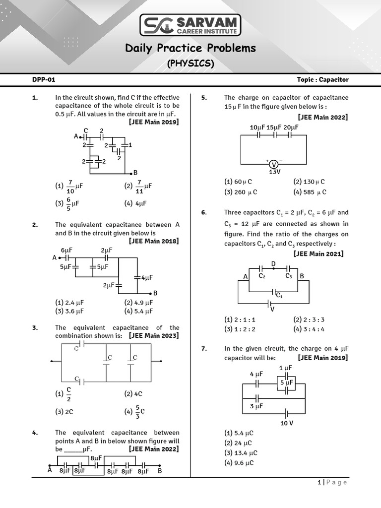 Capacitor Circuit Problems and Solutions | PDF | Capacitor | Capacitance