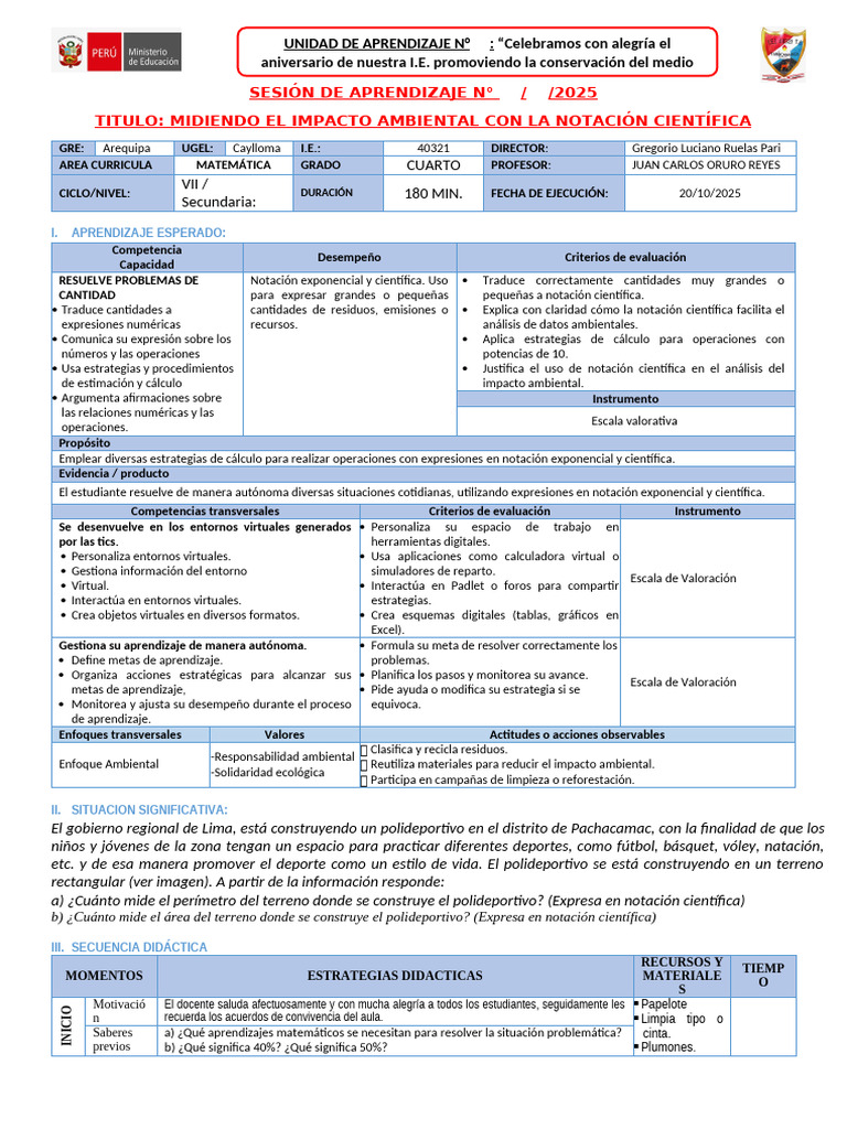 Unidad 7 Semana 1 Sesion 1 | PDF | Aprendizaje