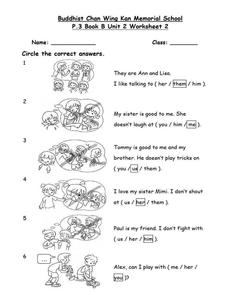 P.3 Book B Unit 2 Worksheet 2 (Answers) | PDF