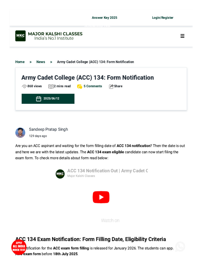 ACC 134 Exam Notification Details | PDF | Educational Stages | Tests