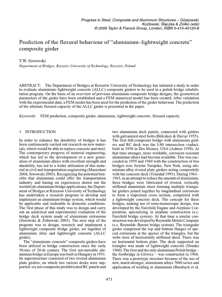 Siwowski ICMS-RZeszów-1 | PDF | Bending | Yield (Engineering)