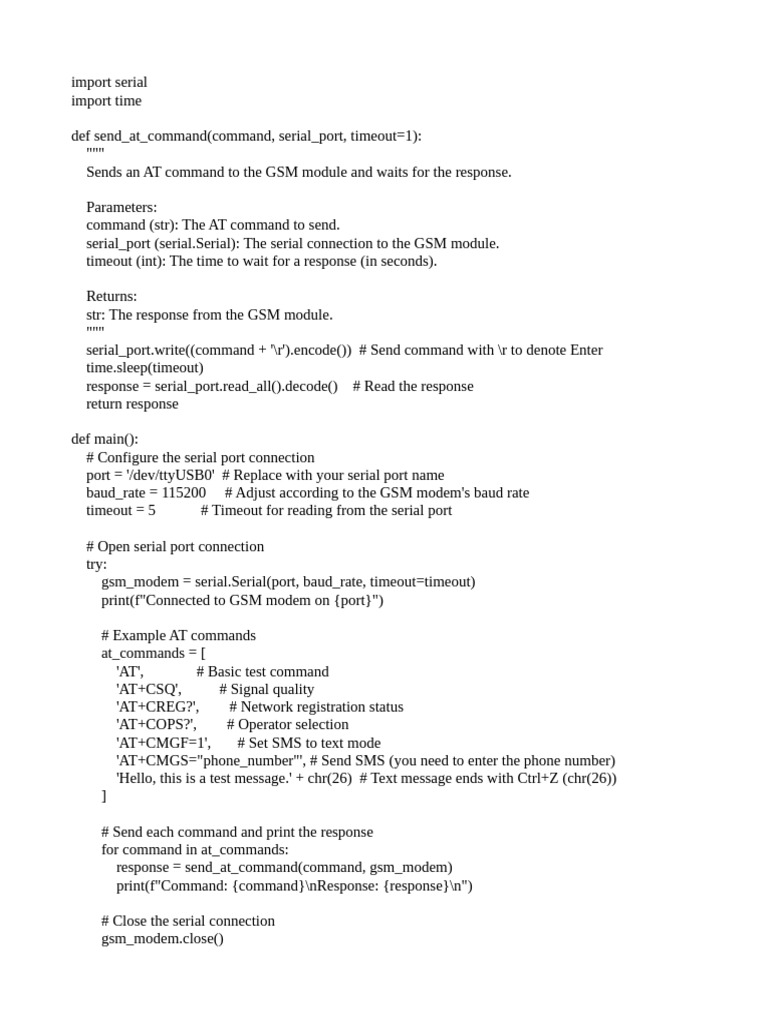 Sample Python Code at Commands | PDF
