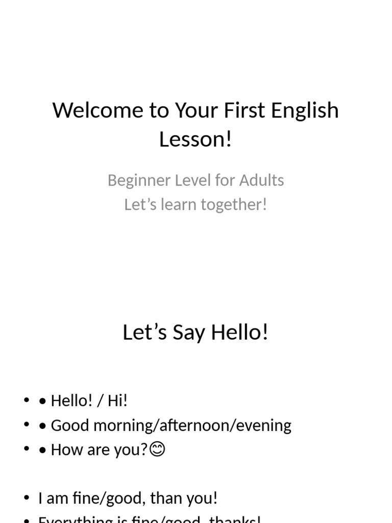 Trial English Lesson Presentation | PDF