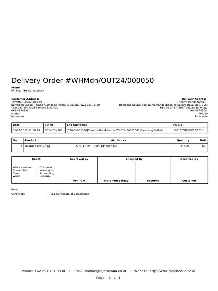 Delivery Slip | PDF