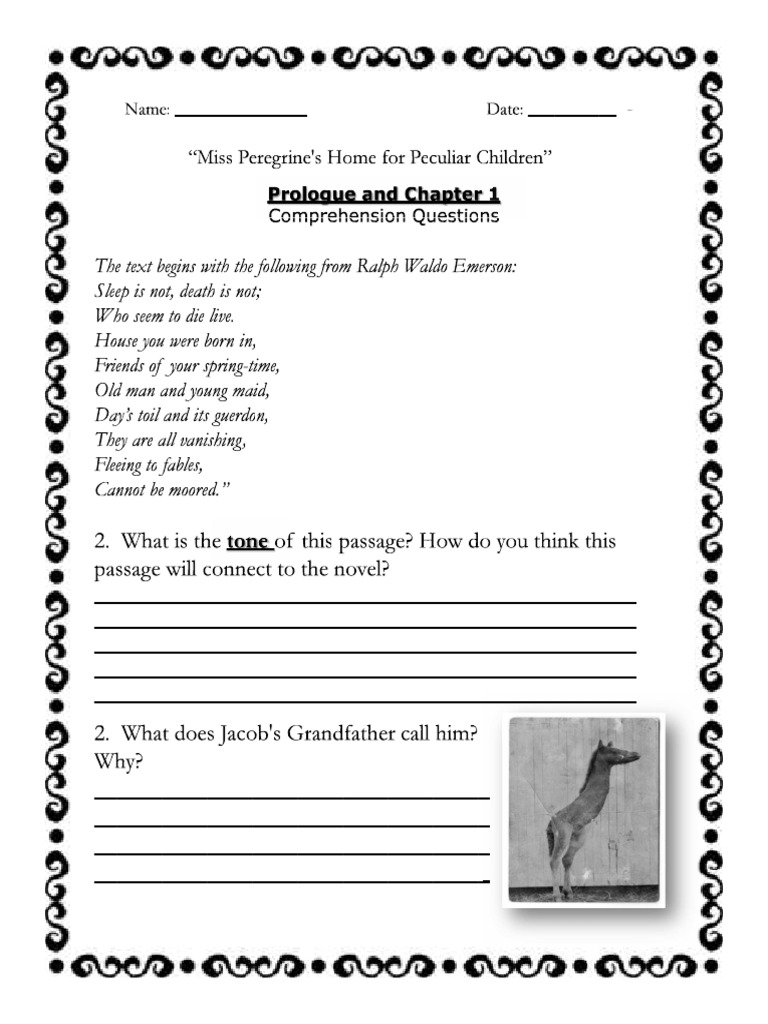 Miss Peregrine Comprehension Qs Chapters 1 - 3 | PDF