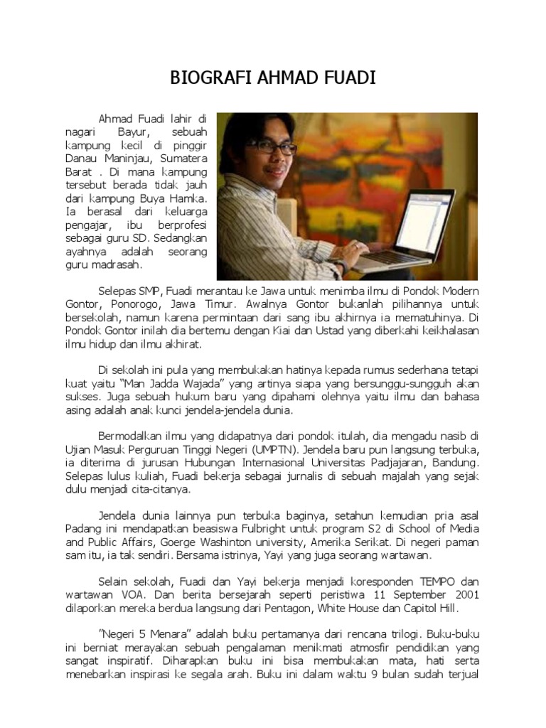 Biografi Ahmad Fuadi | PDF