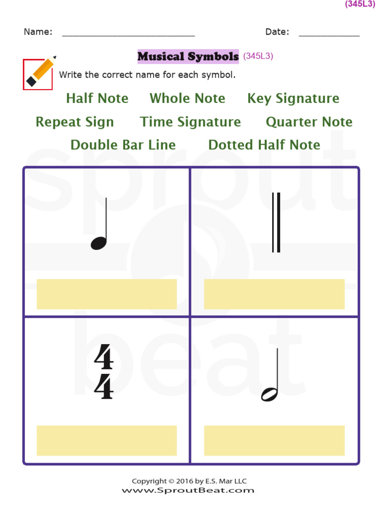 Musical Symbols Identification Guide | PDF