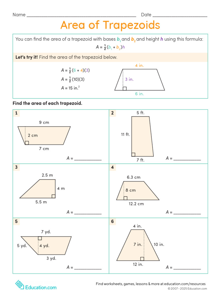 Area of Trapezoids | PDF