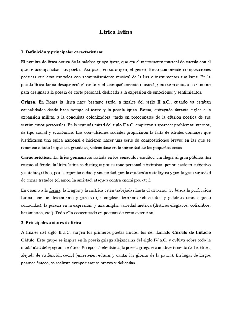 Lírica | PDF | Horacio | Poesía