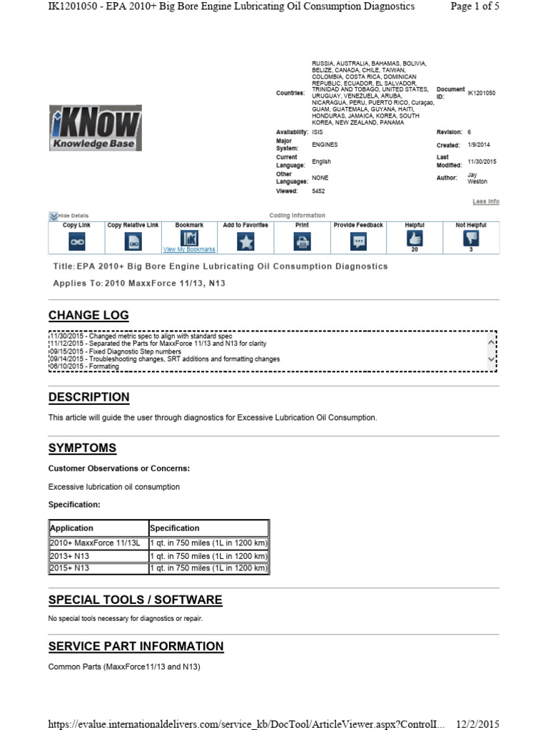 Big Bore Engine Oil Consumption Guide | PDF | Leak | Motor Oil