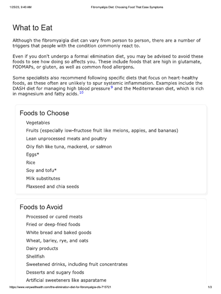FMS Elimination Diet | PDF
