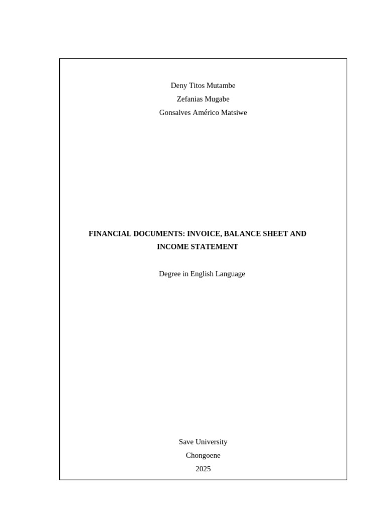 Financial Documents: Invoices & Statements | PDF | Invoice | Equity ...